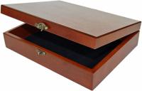 China Wooden Treasure Box with Brass Latch (Redwood Finish) for sale