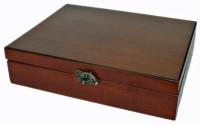 China Wooden Treasure Box with Brass Latch (Redwood Finish) for sale