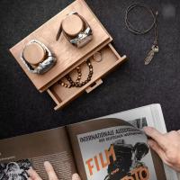 China Vintage Customized Watch Storage Case Clear Acrylic Cover Watch Wooden Drawer Box for sale