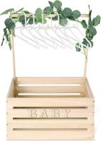 China Wooden Shower Party Crate Closet, Shower Party gift basket with handles and garland Storage Crate Basket Shower Wooden crate for sale