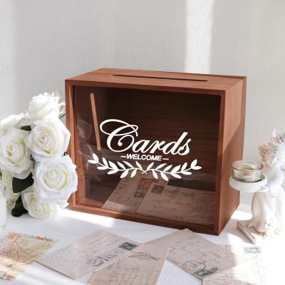 China Customized wooden wedding card box gift card storage box for sale