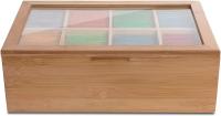 China Customized wooden 8-cell storage box Coffee bag tea bag storage box for sale