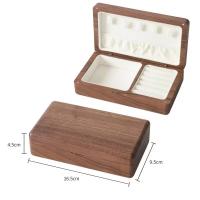 China Durable wood jewelry storage box Ring Jewelry Packaging box Custom logo Walnut jewelry box for sale