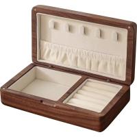 China Durable wood jewelry storage box Ring Jewelry Packaging box Custom logo Walnut jewelry box for sale