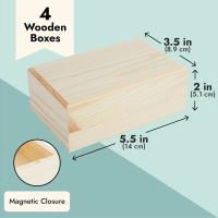 China wooden box with lid Unfinished Wood Boxes with Hinged Magnetic Lid for sale