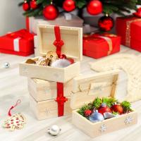 China wooden box with lid Unfinished Wood Boxes with Hinged Magnetic Lid for sale