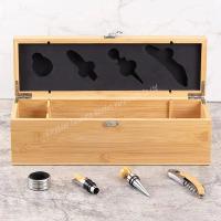 China Sustainable Retro Wood Single Wine Bottle Box Holder Gift Christmas Day Wine Storage Case for sale