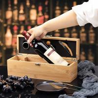 China Sustainable Retro Wood Single Wine Bottle Box Holder Gift Christmas Day Wine Storage Case for sale