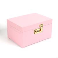 China Custom Premium Various Shapes Solid Wood Box with Metal Lock Double Slot Storage Box Wooden Box Packaging for sale