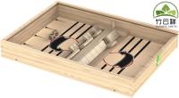 China Wooden Board Game Set with Chess, Checkers, Shut The Box, Hockey Game Sling Puck, for Kids for sale