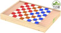 China Wooden Board Game Set with Chess, Checkers, Shut The Box, Hockey Game Sling Puck, for Kids for sale