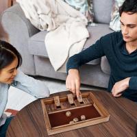 China Newest Customized Classic Wood Dice Game with Numbers & Line Up 4 Game for Kids Family for sale