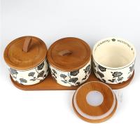 China Silicone Ring Natural Wooden Jar Lid Leak-Proof Airtight Replacement for Mason Jars Glass Containers for sale