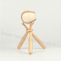 China Lightweight Wooden Baseball Stand Holder , Wooden Base Ball Stand Display Holder for sale