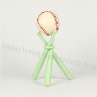 China Lightweight Wooden Baseball Stand Holder , Wooden Base Ball Stand Display Holder for sale