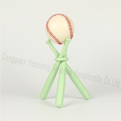 China Lightweight Wooden Baseball Stand Holder , Wooden Base Ball Stand Display Holder for sale
