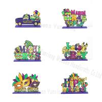 China Natural Large Mardi Gras Wooden Decorations with Comedy Tragedy Face Mardi Gras Float Mask Table Decor for Mardi Gras Party Prom Supplies for sale