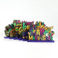 China Natural Large Mardi Gras Wooden Decorations with Comedy Tragedy Face Mardi Gras Float Mask Table Decor for Mardi Gras Party Prom Supplies for sale