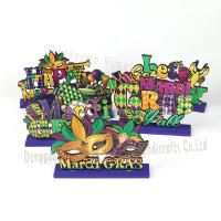 China Natural Large Mardi Gras Wooden Decorations with Comedy Tragedy Face Mardi Gras Float Mask Table Decor for Mardi Gras Party Prom Supplies for sale