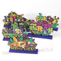 China Natural Large Mardi Gras Wooden Decorations with Comedy Tragedy Face Mardi Gras Float Mask Table Decor for Mardi Gras Party Prom Supplies for sale