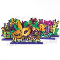 China Natural Large Mardi Gras Wooden Decorations with Comedy Tragedy Face Mardi Gras Float Mask Table Decor for Mardi Gras Party Prom Supplies for sale