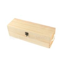 China Personalized Wooden Wine Box – Single Bottle Gift Case with Hinged Lid – Ideal for Weddings, Birthdays, and Special Occasions – Natural Wood Finish for sale