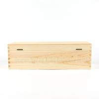 China Personalized Wooden Wine Box – Single Bottle Gift Case with Hinged Lid – Ideal for Weddings, Birthdays, and Special Occasions – Natural Wood Finish for sale