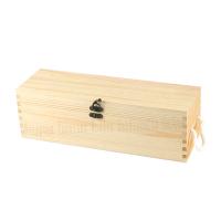 China Personalized Wooden Wine Box – Single Bottle Gift Case with Hinged Lid – Ideal for Weddings, Birthdays, and Special Occasions – Natural Wood Finish for sale