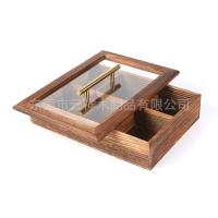 China Rustic Wooden Divided Serving Tray with 6 Sections – Farmhouse Style Ash Wood Organizer for Snacks, Spices, Office, Jewelry & Home Decor for sale