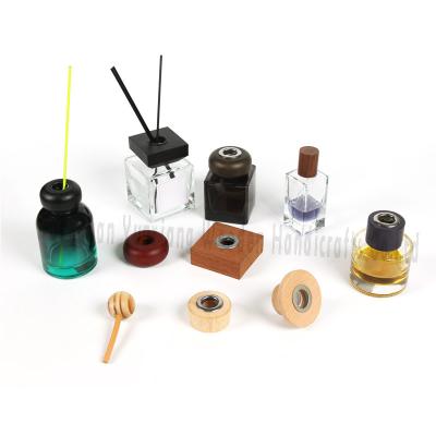China Laser Printed Wooden Perfume Lid Custom Size Aromatherapy Diffuser Cap Durable and Stylish Wood Bottle Lid for sale