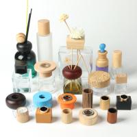 China Custom Size Luxury Wooden Perfume Bottle Lid , Durable Reed Diffuser Cap Eco-Friendly for sale