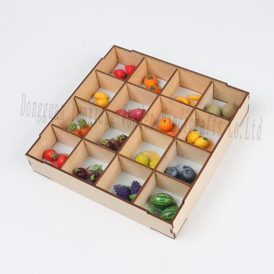 China Educational Sorting Set Wooden Montessori Toys Other Educational Toys for Toddlers Miniature Fruits Play Food Sensory Toy Set for sale