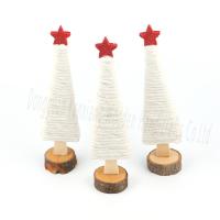 China Handmade Yarn-Wrapped Wooden Christmas Ornaments Tree Reindeer Decor for sale