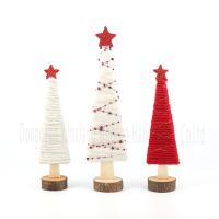 China Handmade Yarn-Wrapped Wooden Christmas Ornaments Tree Reindeer Decor for sale