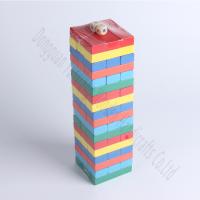 China Colorful Wooden Stacking Blocks Game Set - 54 Pieces with Dice for sale