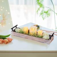 China Custom Wooden Candle Holder Tray - Farmhouse Decor Centerpiece for sale