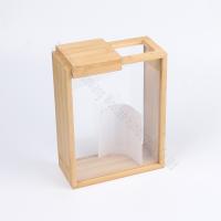 China Bamboo Cereal Dispenser for Kitchen Food Storage Container Dry Grain Organizer Refillable Rice Box Countertop Grain Bin Transparent Lid Airtight Holder Rustic Pantry Solution for sale