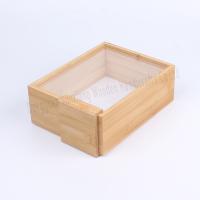 China Bamboo Cereal Dispenser for Kitchen Food Storage Container Dry Grain Organizer Refillable Rice Box Countertop Grain Bin Transparent Lid Airtight Holder Rustic Pantry Solution for sale