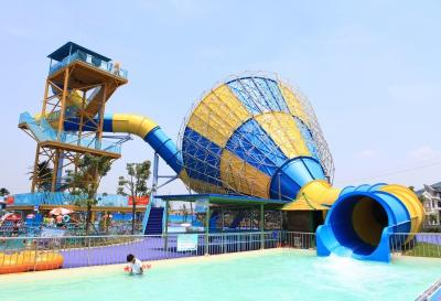 China 18m Height Outdoor Fiberglass Water Slide for Adults - 600 m³/h Flow Rate, 90 kW Power, 800kg Capacity for sale