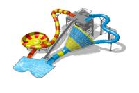 China UV Resistant 14m Water Park Slide Commercial Splash Bowl And Tornado Slide Combo for sale