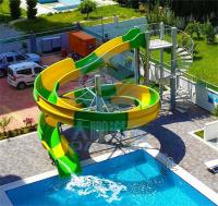 China 3 Meter High Open Body Water Slide with 1.01m Width - Green and Yellow Fiberglass Pool Slide for All Ages for sale