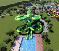China 15m Dual Flume Fiberglass Water Slide - 350kg Capacity Anti-Rust Commercial Water Park Equipment for sale