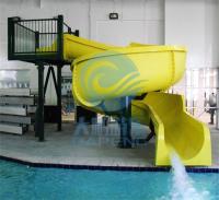 China 2.2m High Open Spiral Swimming Pool Slide - 82cm Wide Fiberglass Construction with 100kg Capacity for sale