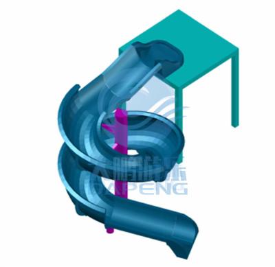China 3.3 Meter Blue Fiberglass Water Park Swimming Pool Slide - 1m Width, All Ages Design for sale
