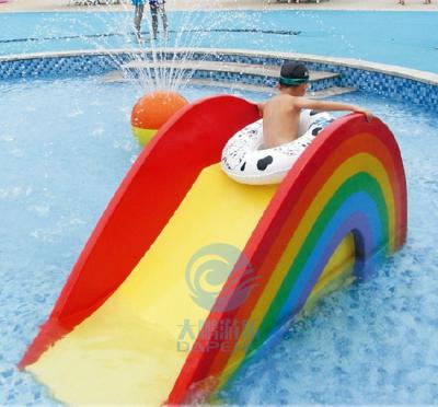 China Rainbow Mini Splash Pad Fiberglass Water Slide for Children - 1.1m Height, 0.6m Width with 5-8 m³/h Water Flow for sale