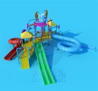 China Medium Commercial Water Park Slides 1700x1400x750cm Fiberglass Playground Equipment for 3-15 Year Olds for sale