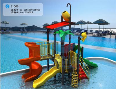 China HDG Steel Childrens Garden Water Slide 600x300x380cm Fiberglass Small Pool Slide for 3-15 Year Olds for sale