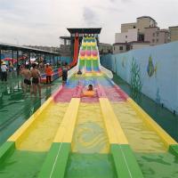 China Fiberglass Rainbow Racing Water Slide 12m Height 4 Lanes 250 Guests/Hour Capacity for Aqua Parks for sale