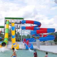 China 7.0m Height Commercial Water Slide - Fiberglass Professional Pool Slide with 500 m³/h Flow Capacity for Water Parks for sale
