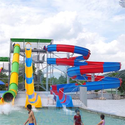 China 7.0m Height Commercial Water Slide - Fiberglass Professional Pool Slide with 500 m³/h Flow Capacity for Water Parks for sale